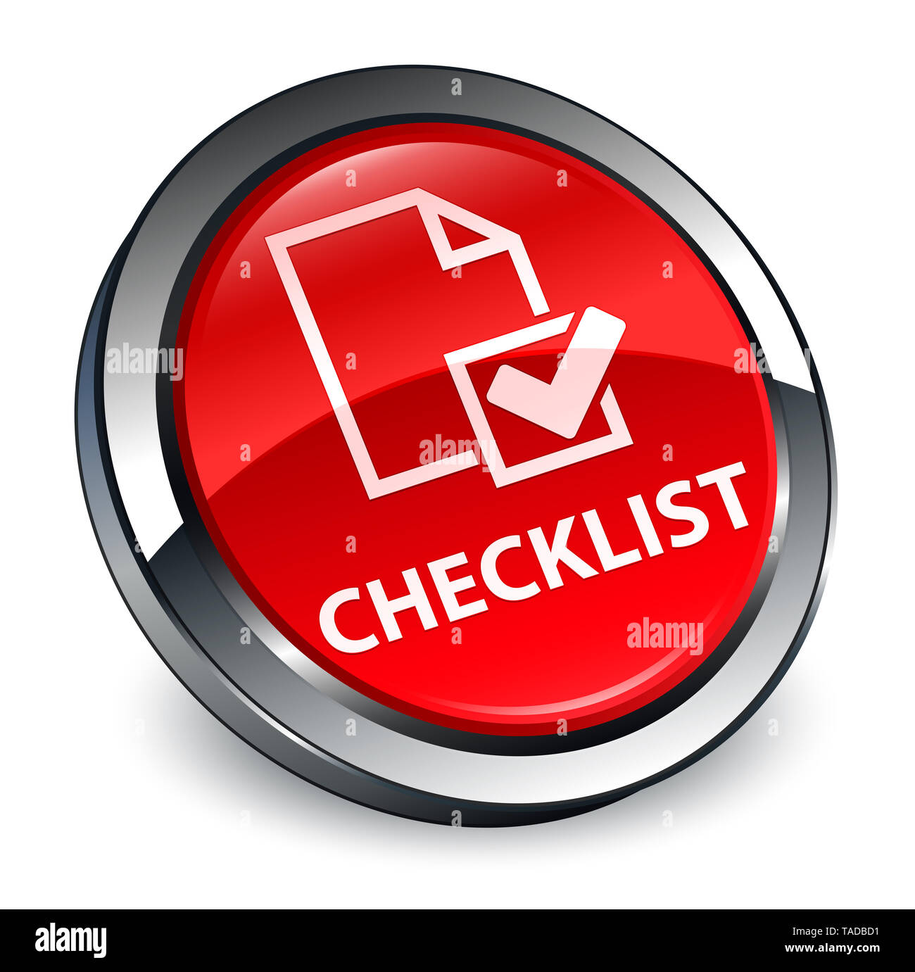 Checklist isolated on 3d red round button abstract illustration Stock ...