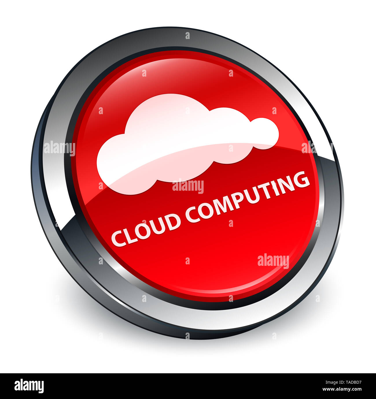 Cloud computing isolated on 3d red round button abstract illustration Stock Photo - Alamy