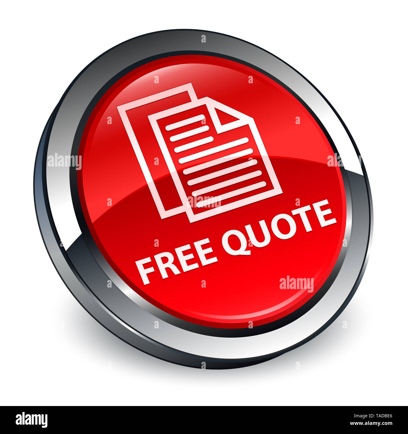 Free quote isolated on 3d red round button abstract illustration Stock ...