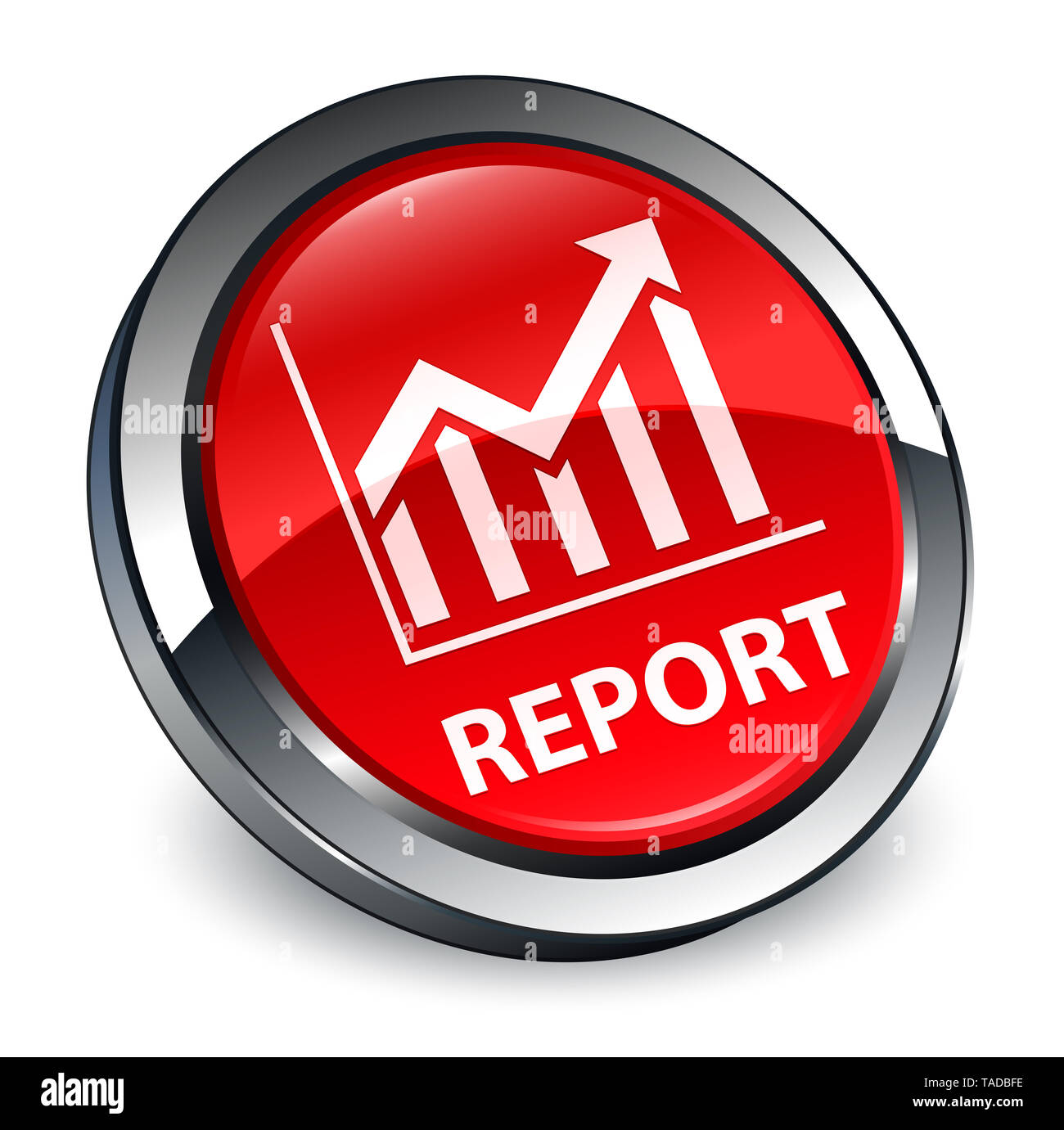 Report (statistics icon) isolated on 3d red round button abstract ...