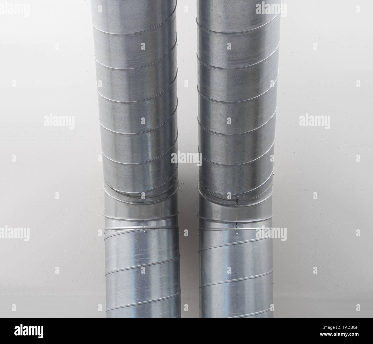 parallel pipes of an air conditioning system in galvanized sheet metal ...