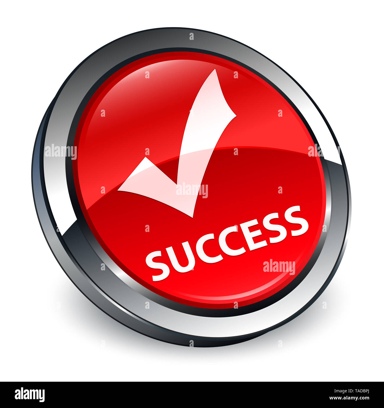 Success (validate icon) isolated on 3d red round button abstract ...