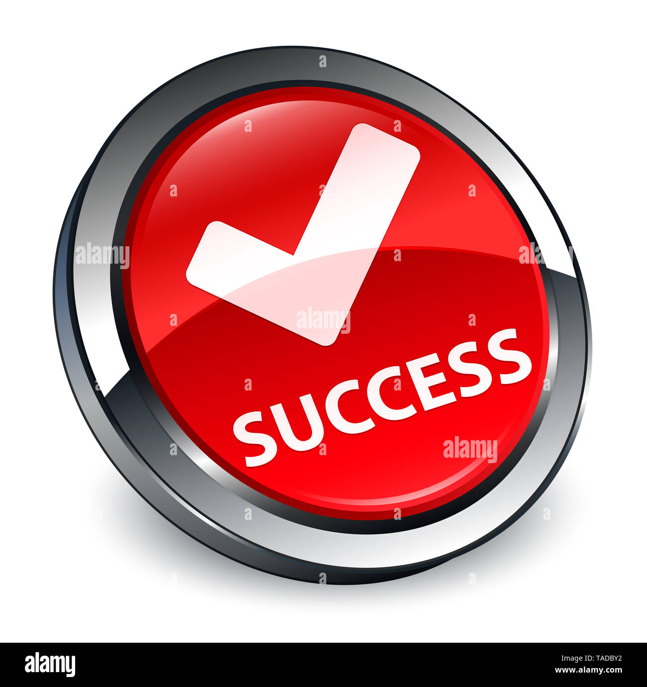 Success (validate icon) isolated on 3d red round button abstract ...