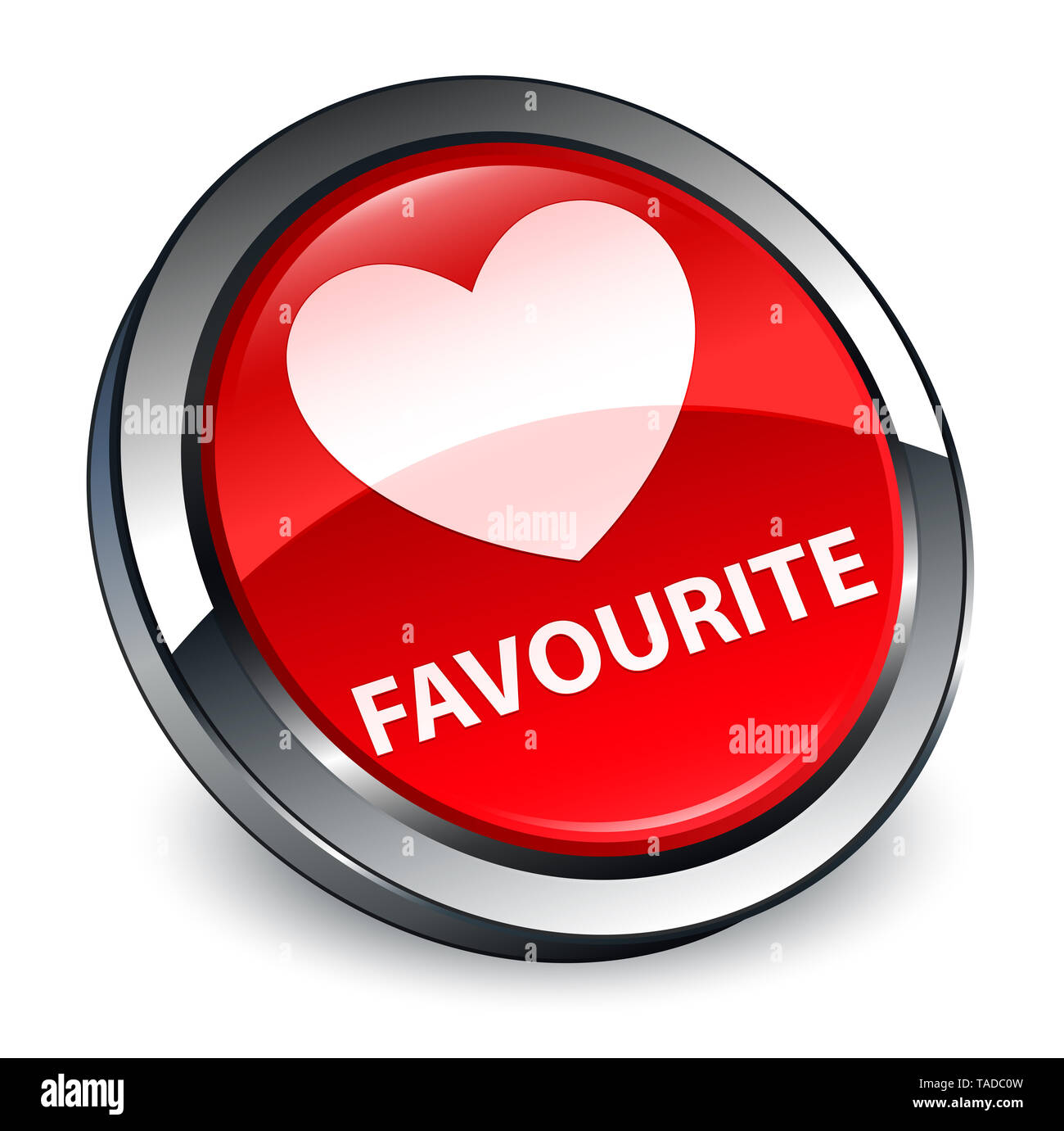 Favourite (heart icon) isolated on 3d red round button abstract ...
