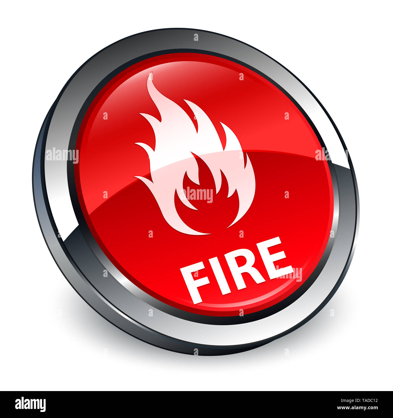 Fire isolated on 3d red round button abstract illustration Stock Photo ...