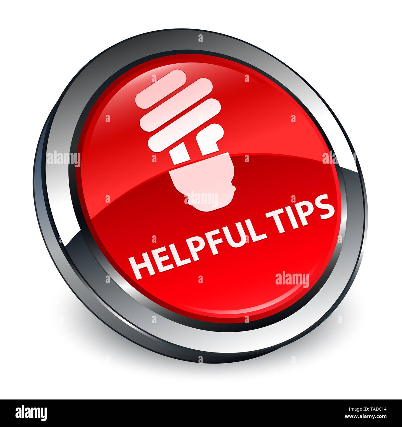 Helpful tips (bulb icon) isolated on 3d red round button abstract ...