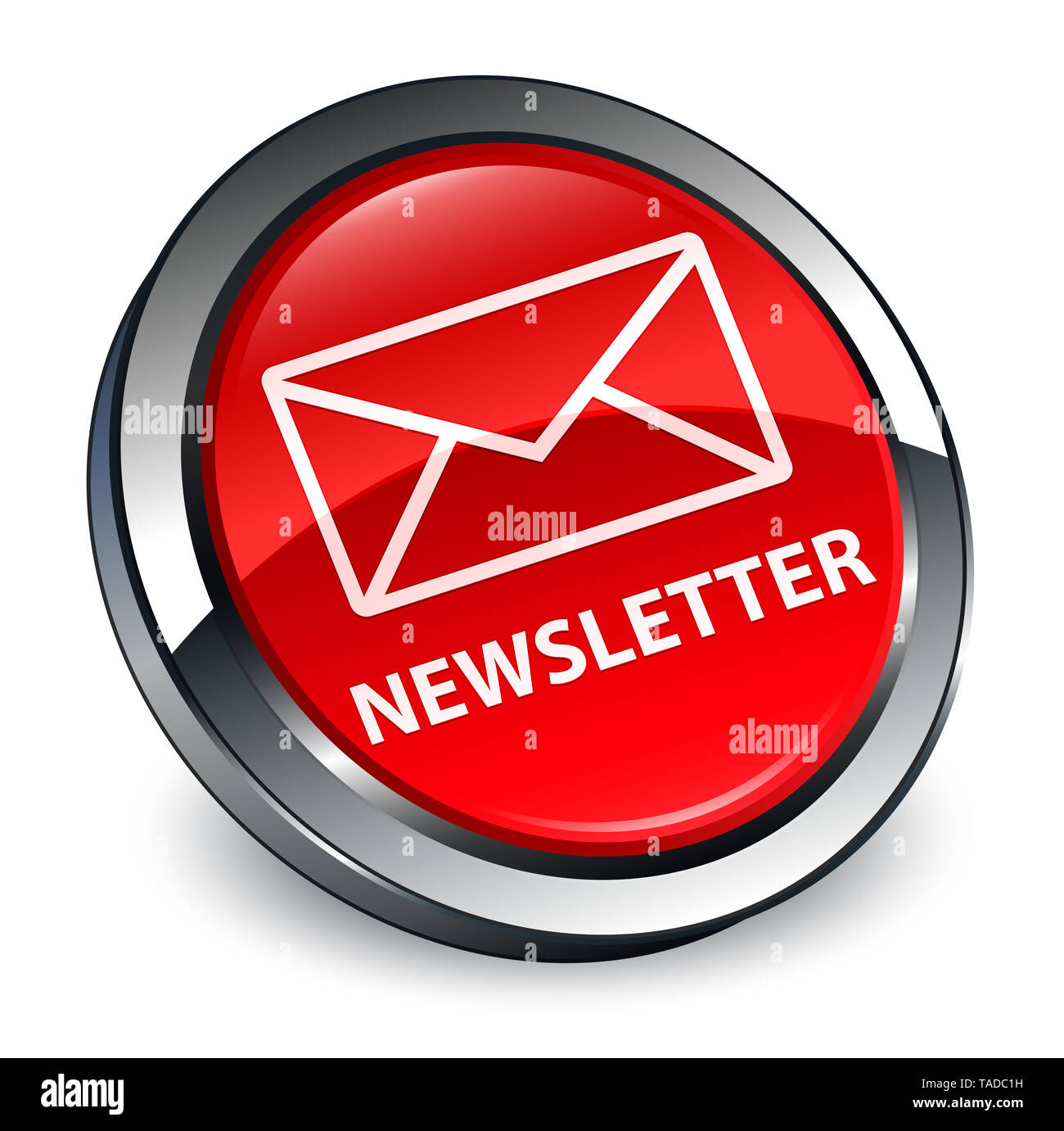 Newsletter isolated on 3d red round button abstract illustration Stock ...