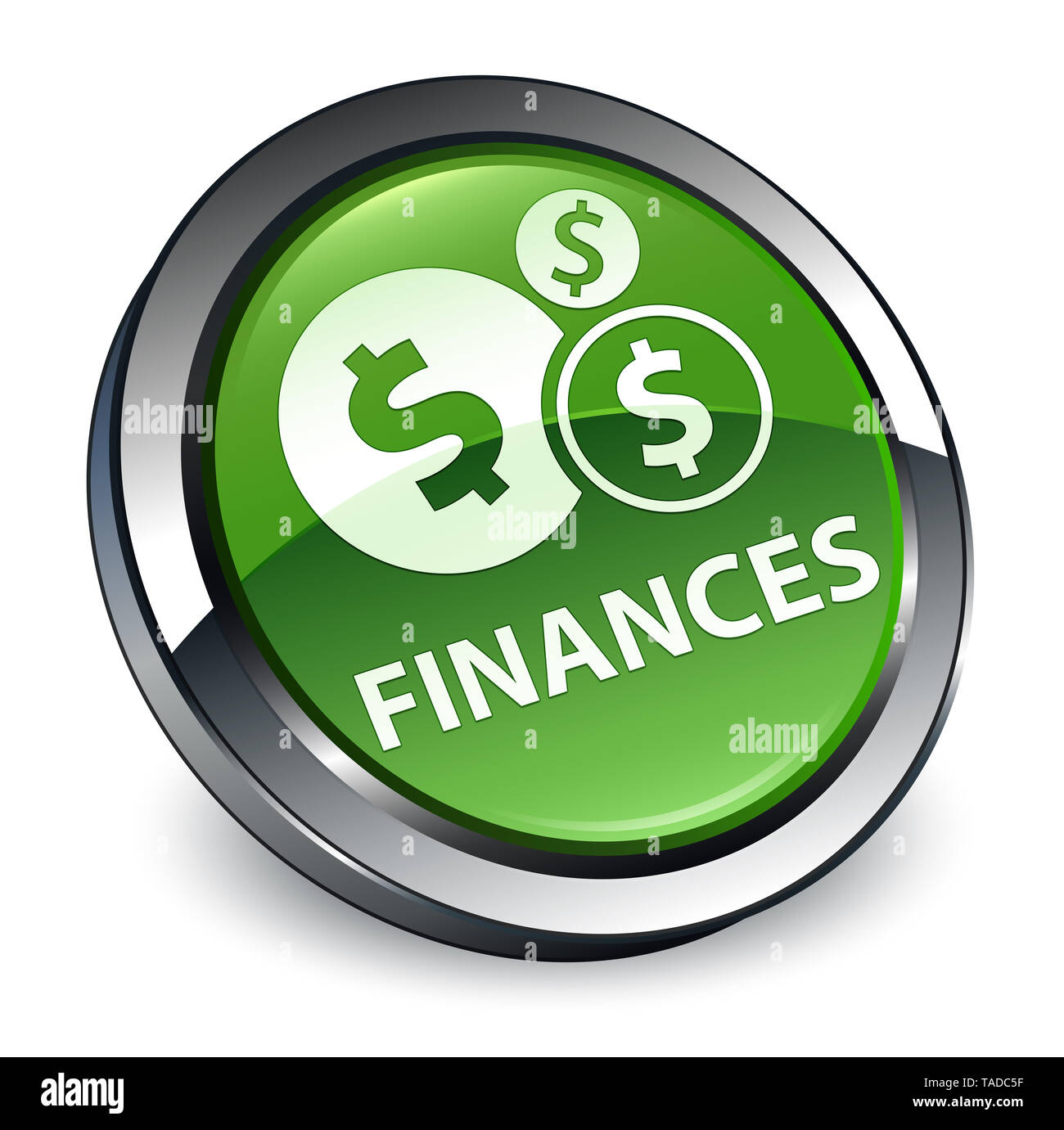 Finances (dollar sign) isolated on 3d soft green round button abstract ...