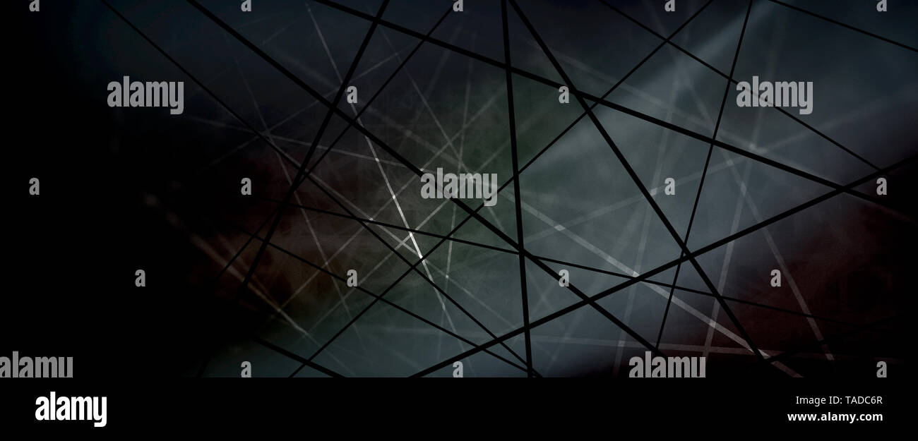 Abstract black and white lines in criss cross or net pattern design in ...