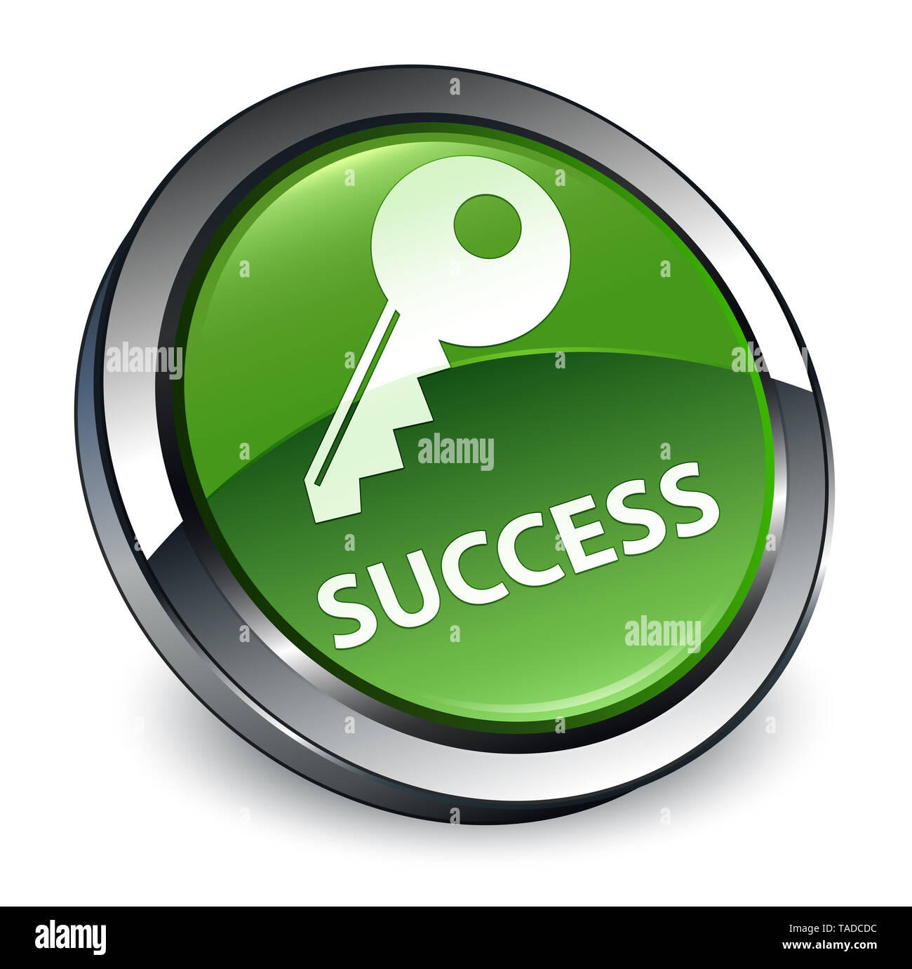 Success (key icon) isolated on 3d soft green round button abstract ...
