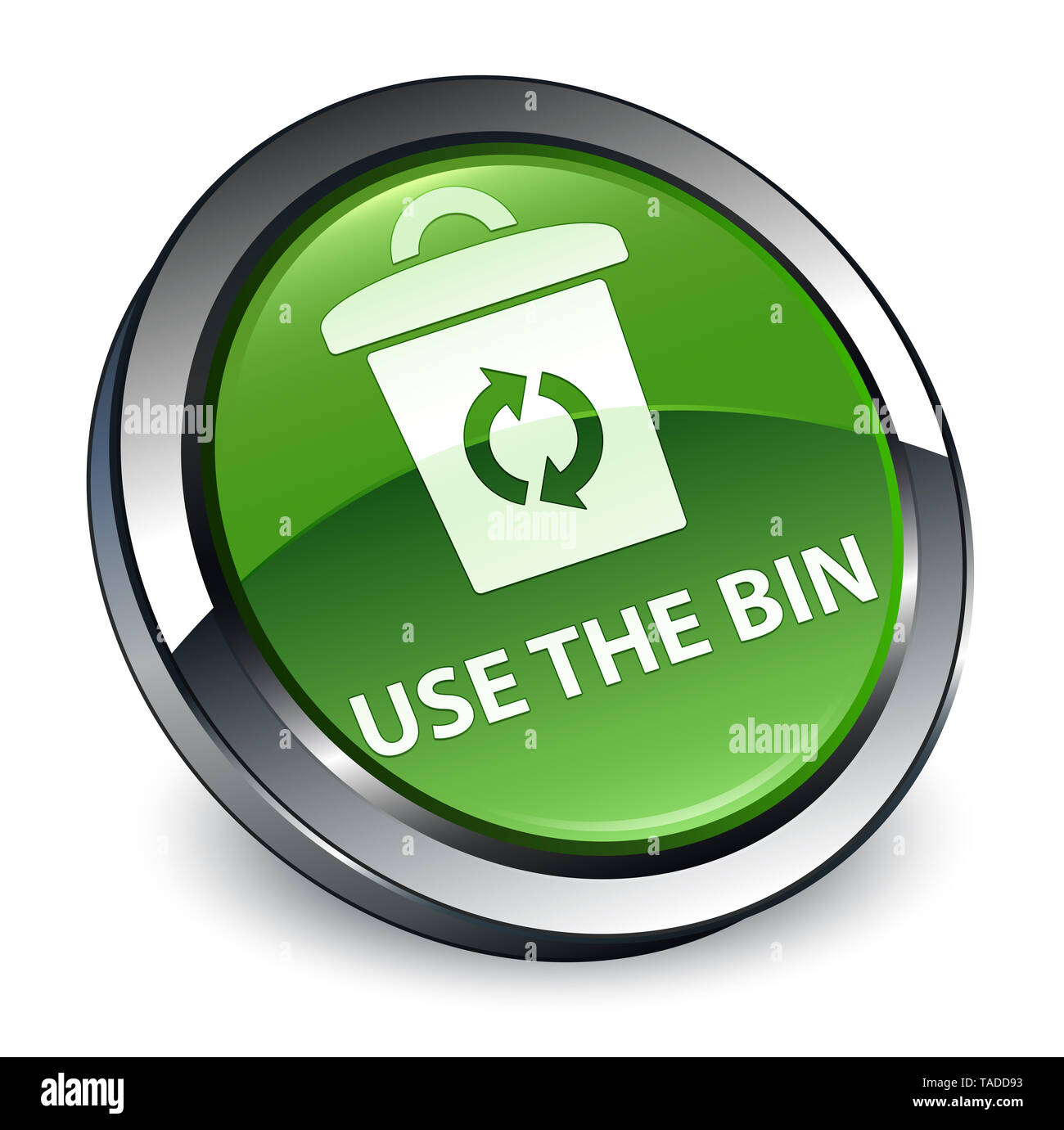 Use the bin isolated on 3d soft green round button abstract ...