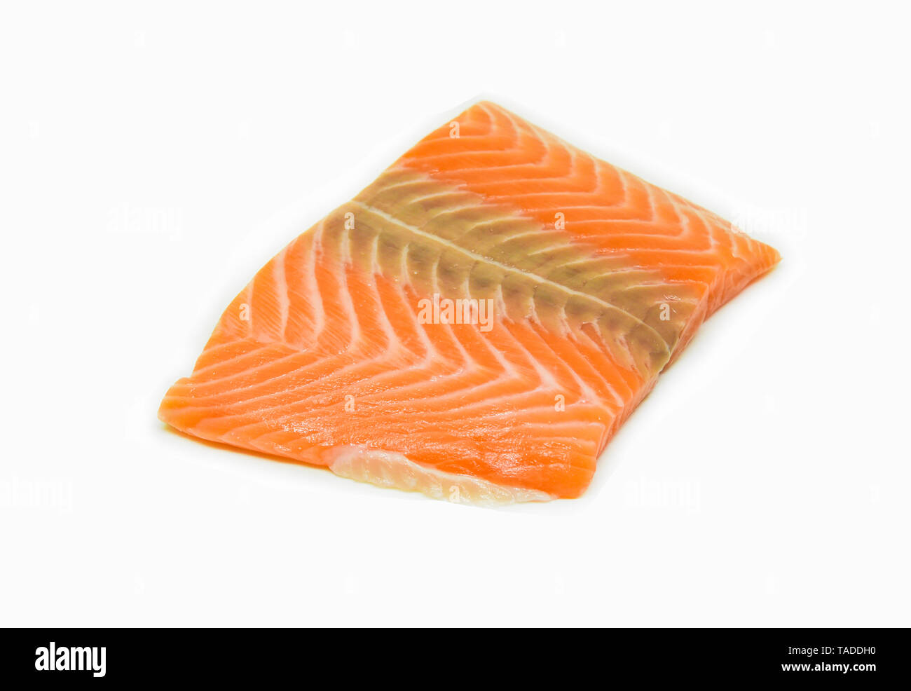 fresh raw salmon fillet fish isolated on white background Stock Photo ...