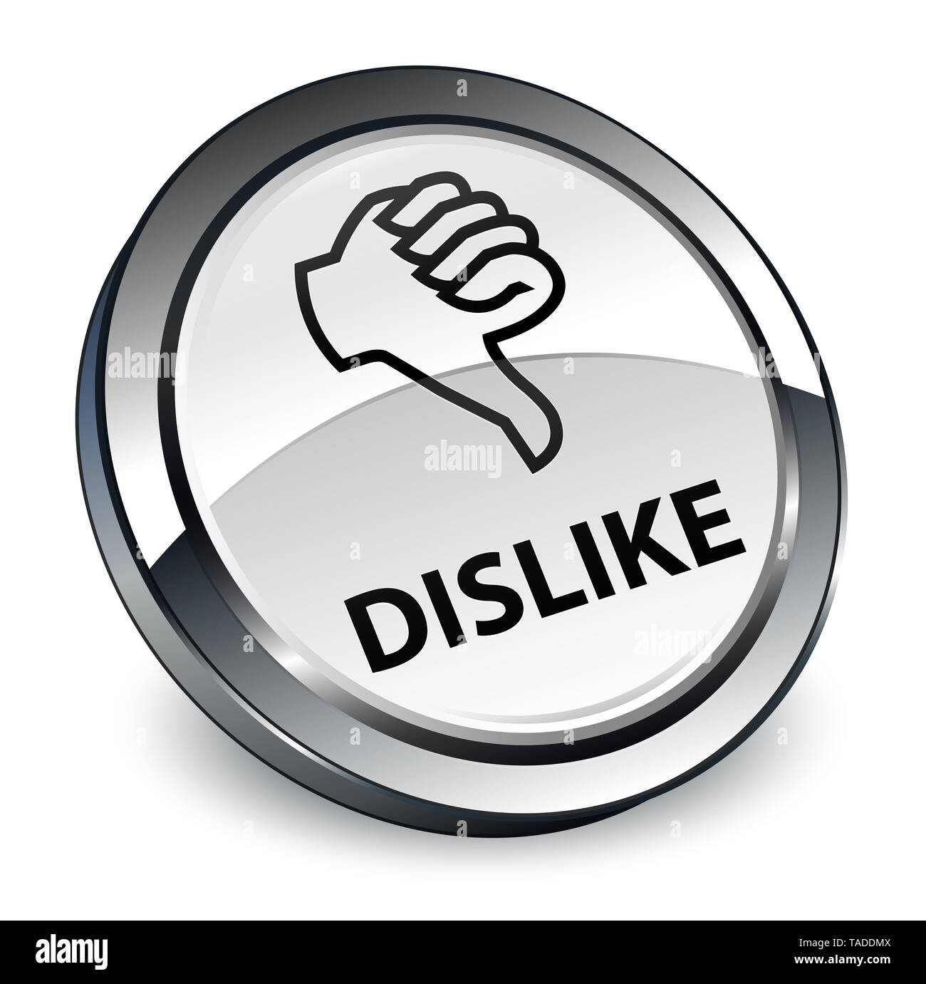 Dislike isolated on 3d white round button abstract illustration Stock ...