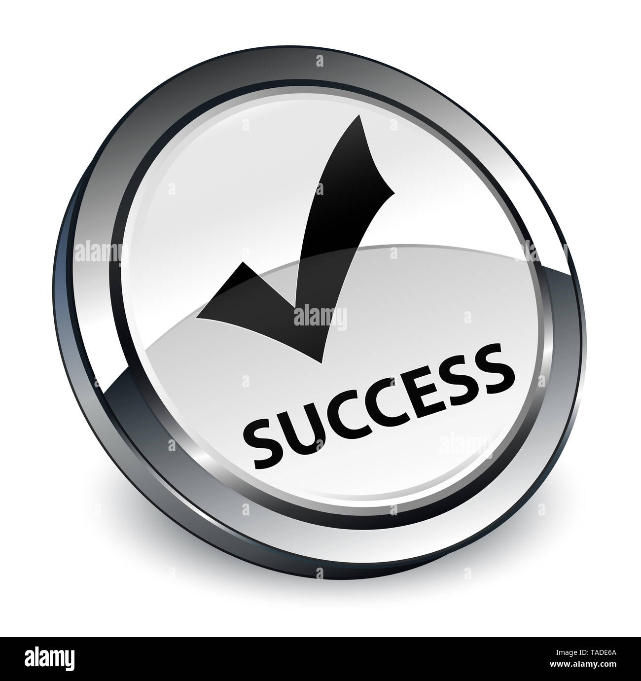 Success (validate icon) isolated on 3d white round button abstract ...