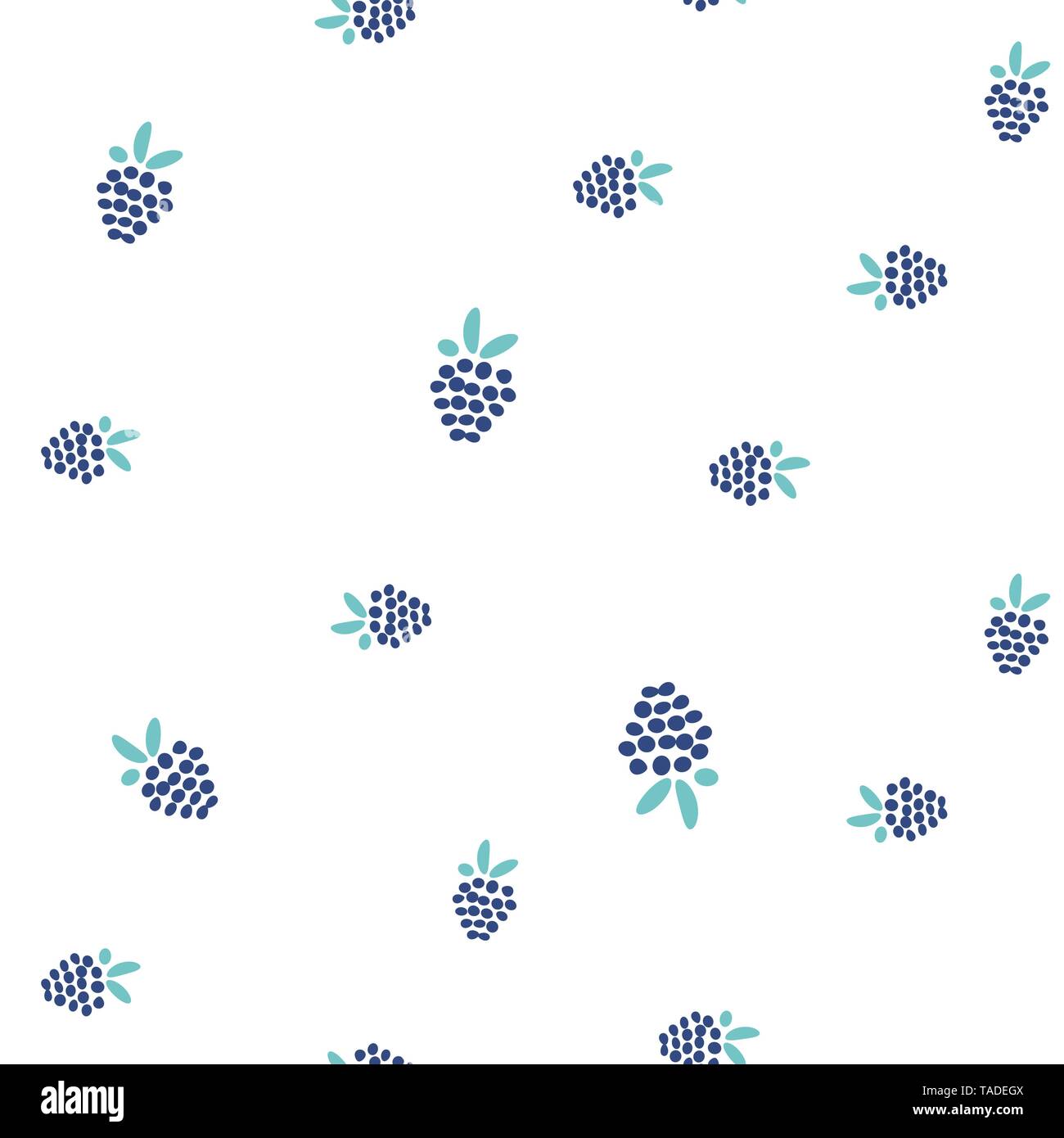 Blackberry seamless vector simple pattern on white background Stock ...