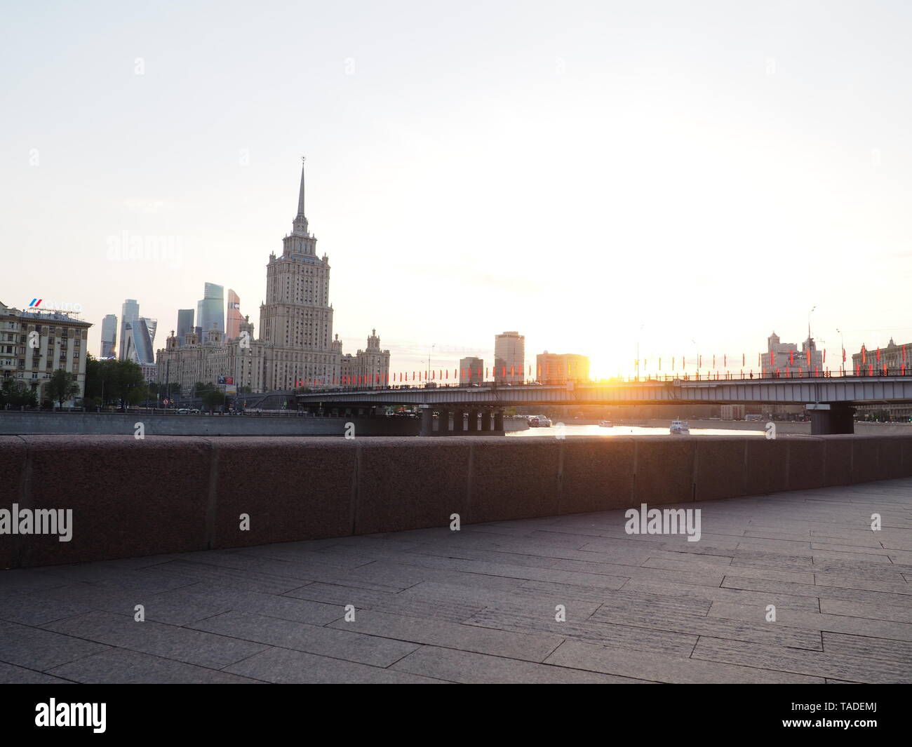 Cityscape and Landscape of downtown Moscow with Modern skyscrapers ...