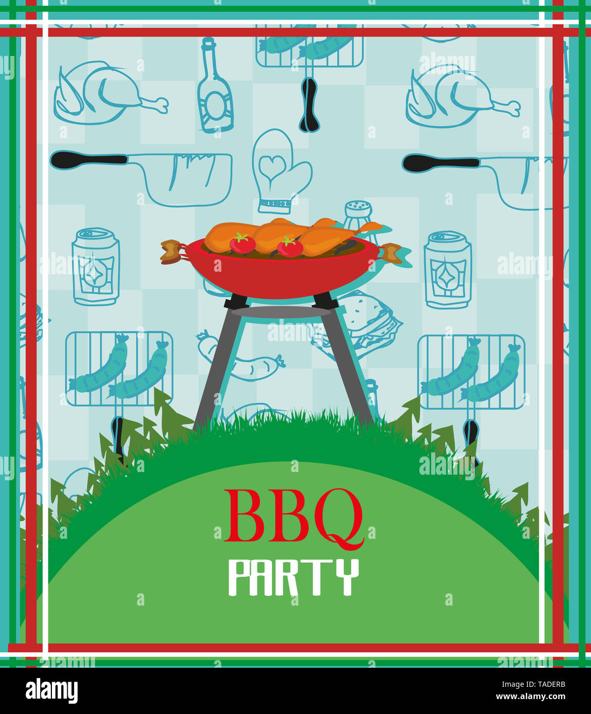 Barbecue Party menu card Invitation Stock Photo - Alamy