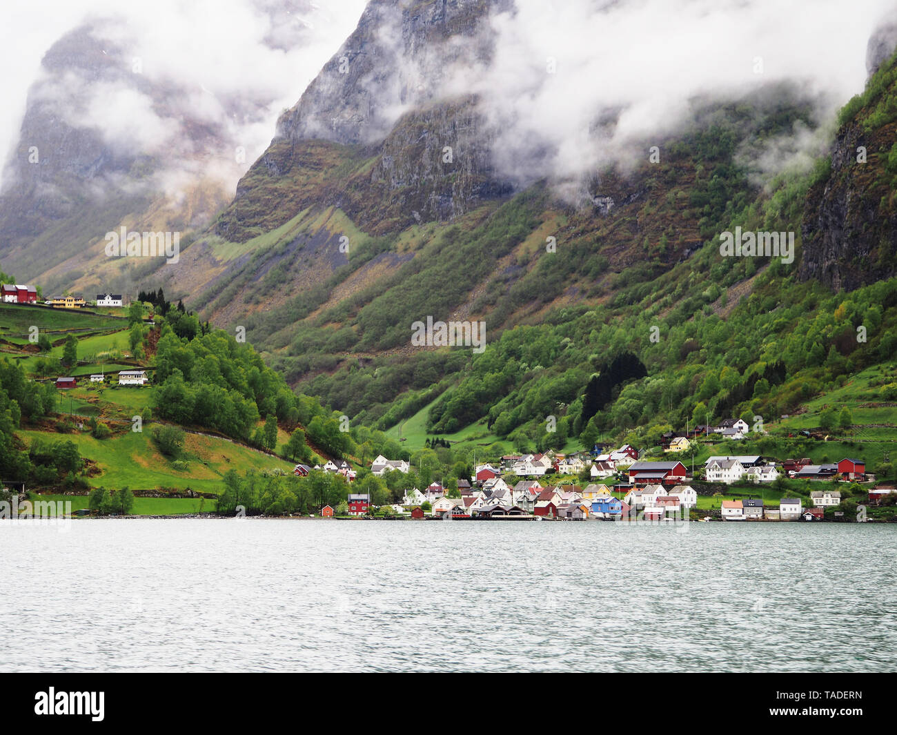 Mountain landscape, Fjord in Norway - nature and travel background ...