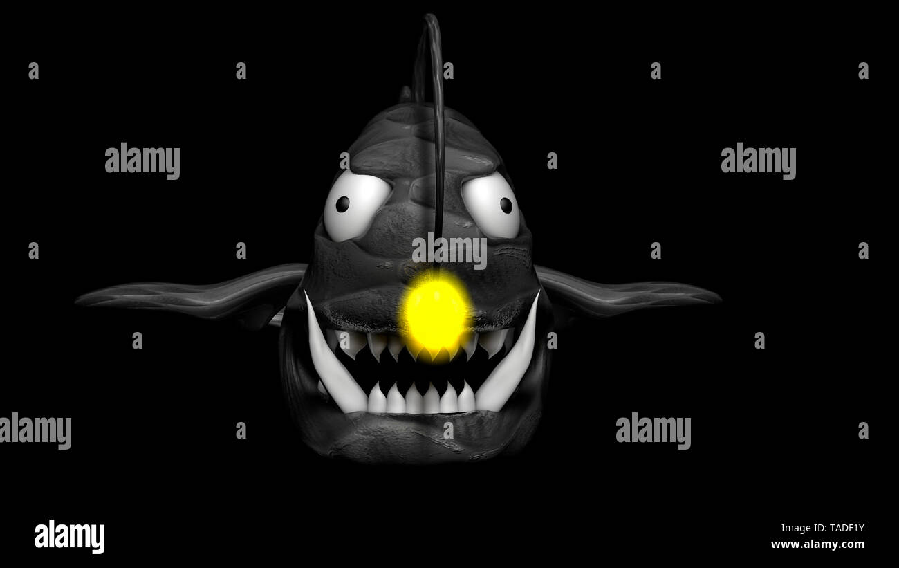 3d model of angler fish. 3d render Stock Photo - Alamy