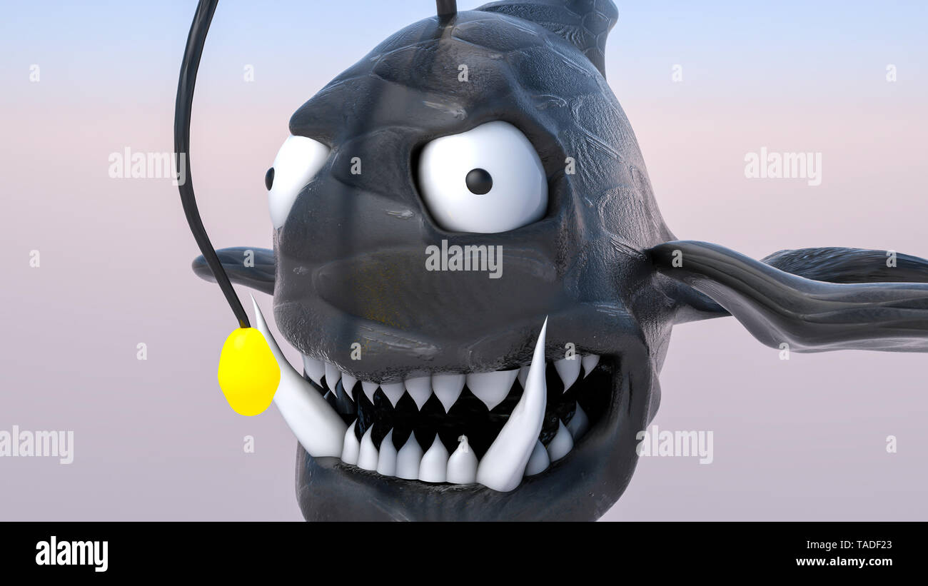 3d model of angler fish. 3d render Stock Photo - Alamy