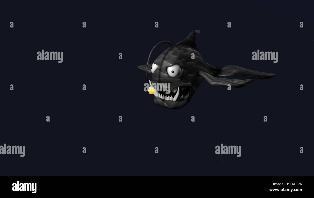 3d model of angler fish. 3d render Stock Photo - Alamy