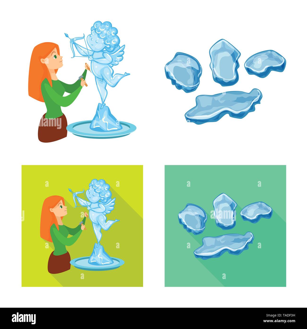 Vector design of texture and frozen sign. Collection of texture and ...