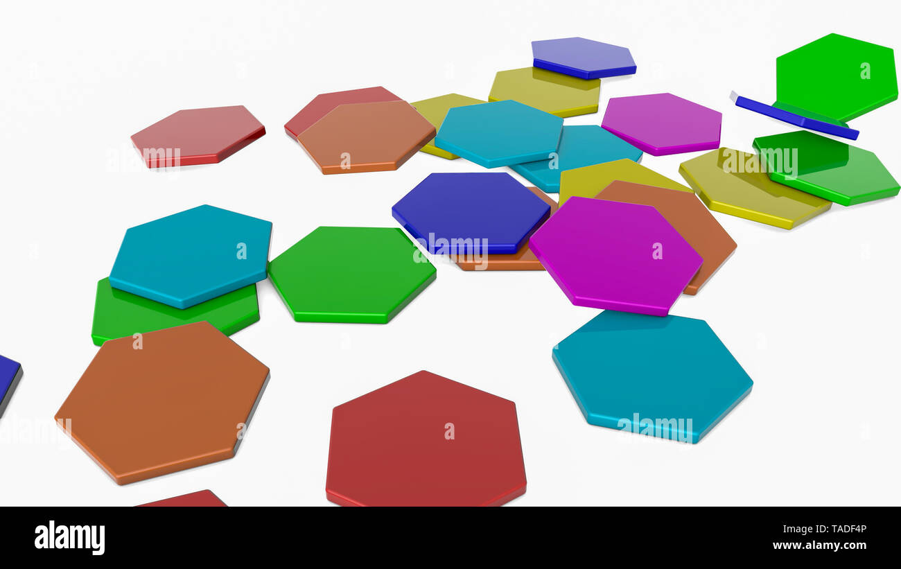 background from multicolored hexagons. Abstract rainbow illustration ...