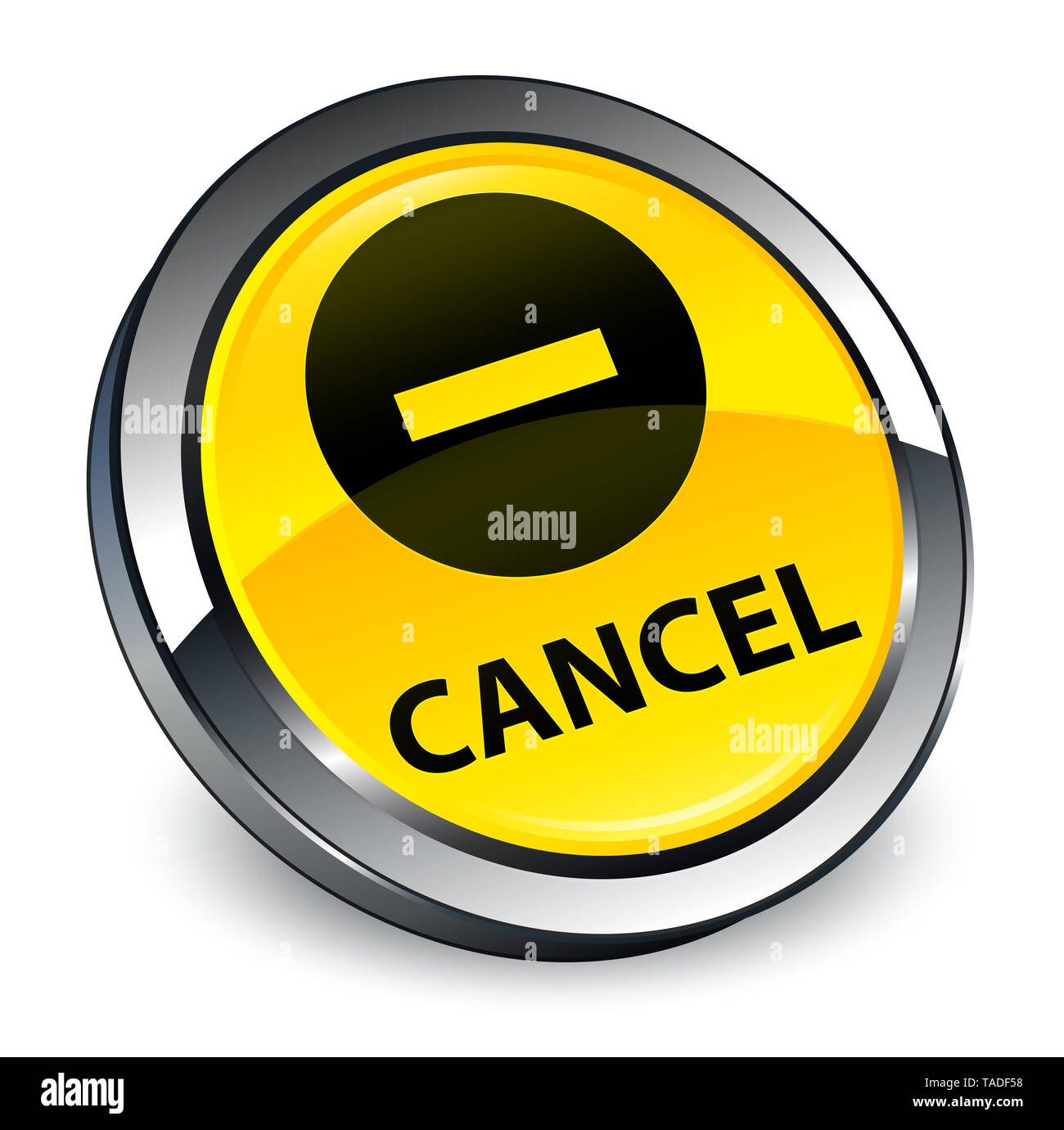 Cancel isolated on 3d yellow round button abstract illustration Stock ...