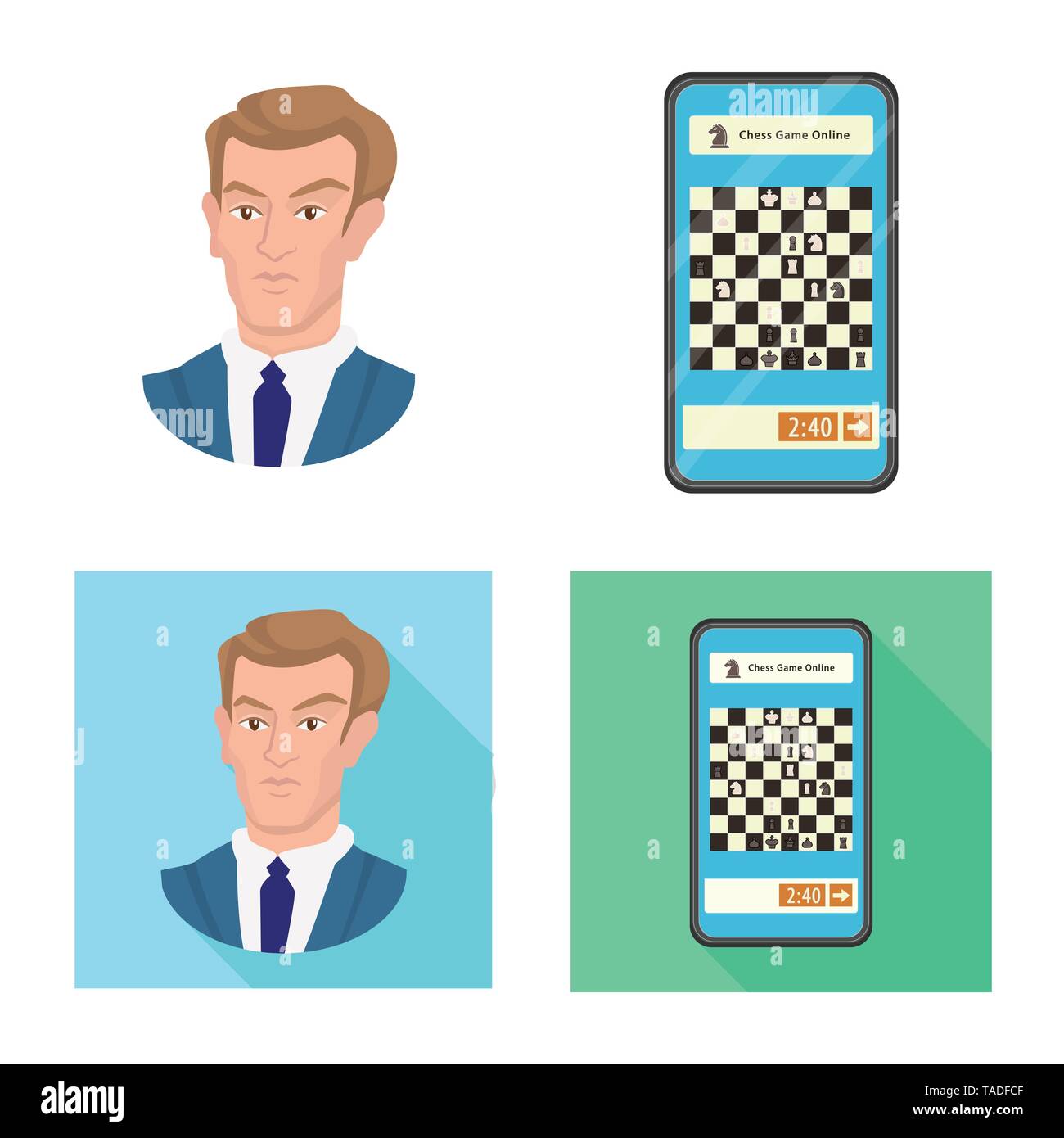 Vector illustration of checkmate and thin icon. Collection of checkmate ...