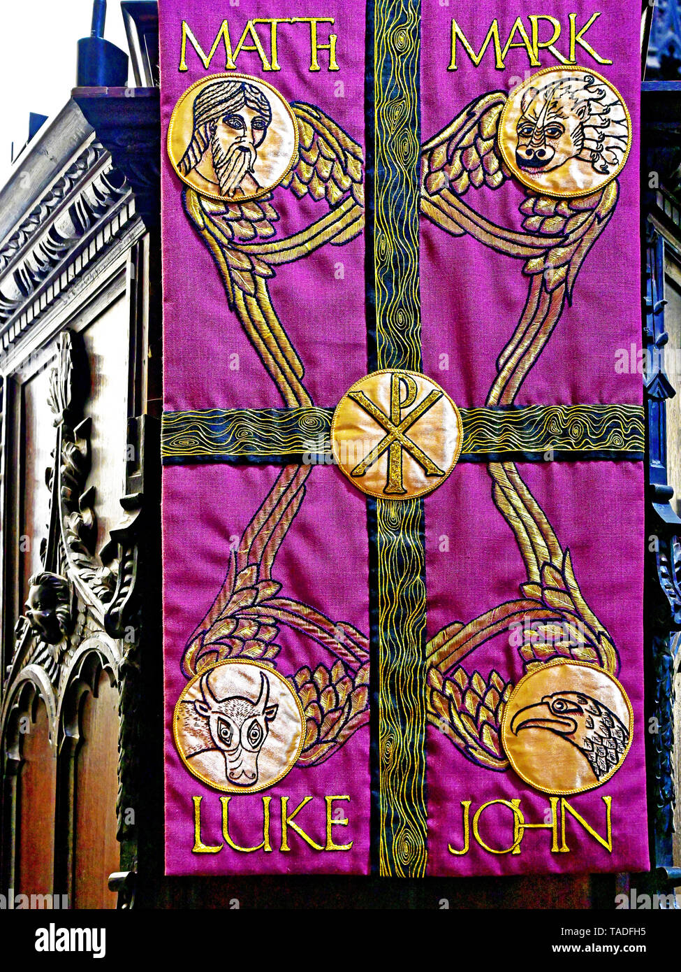 Durham Cathedral Matthew Mark Luke and John beautifully woven decorated ...