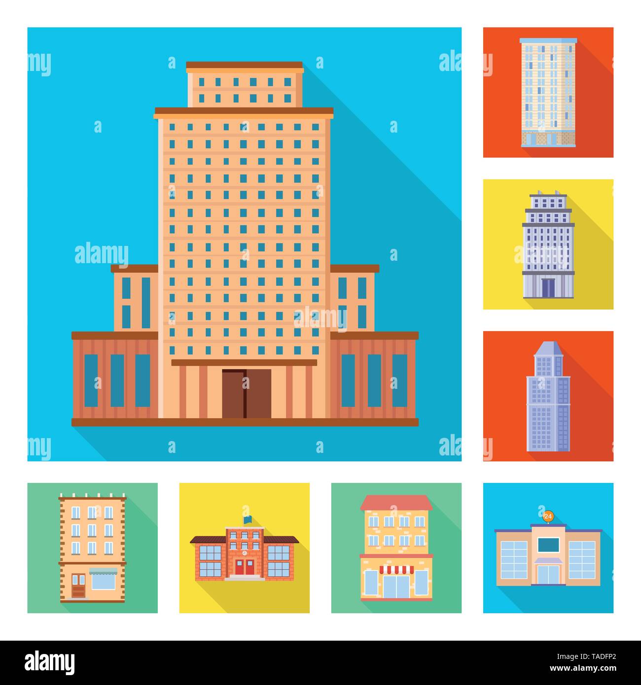 Isolated object of municipal and center icon. Set of municipal and ...