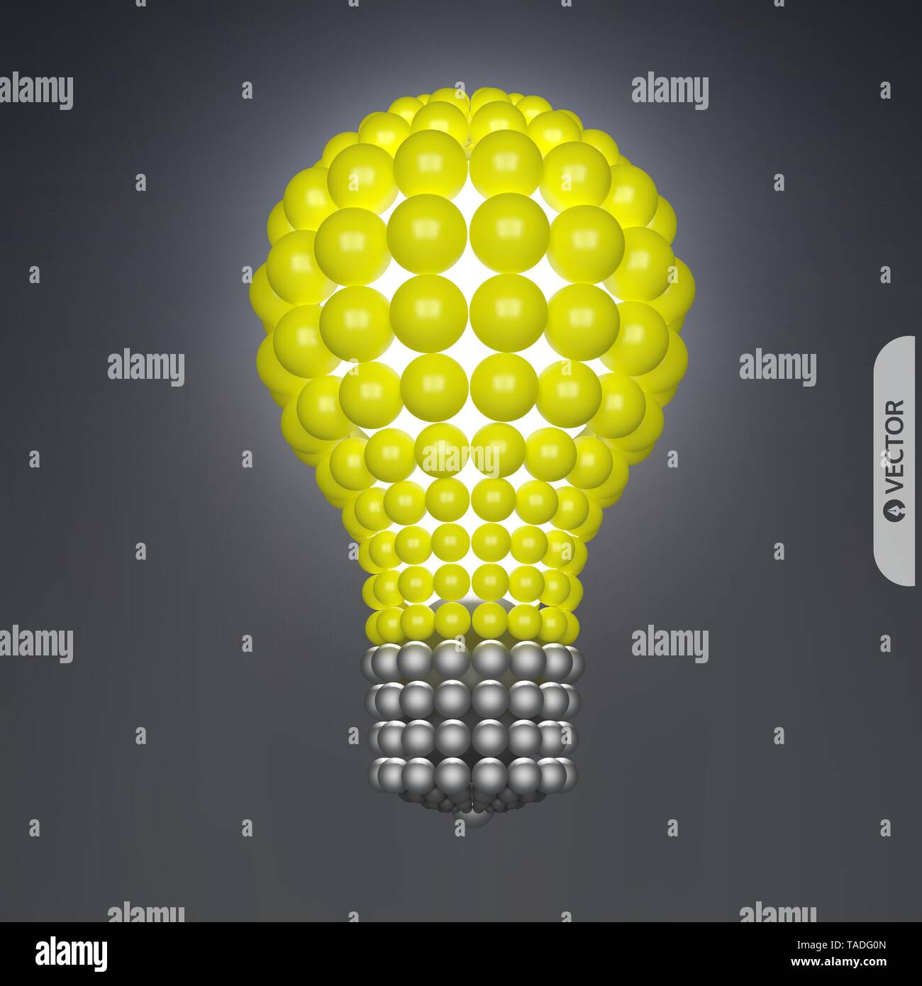 Lightbulb. Idea concept. 3d spheres composition. Vector illustration ...