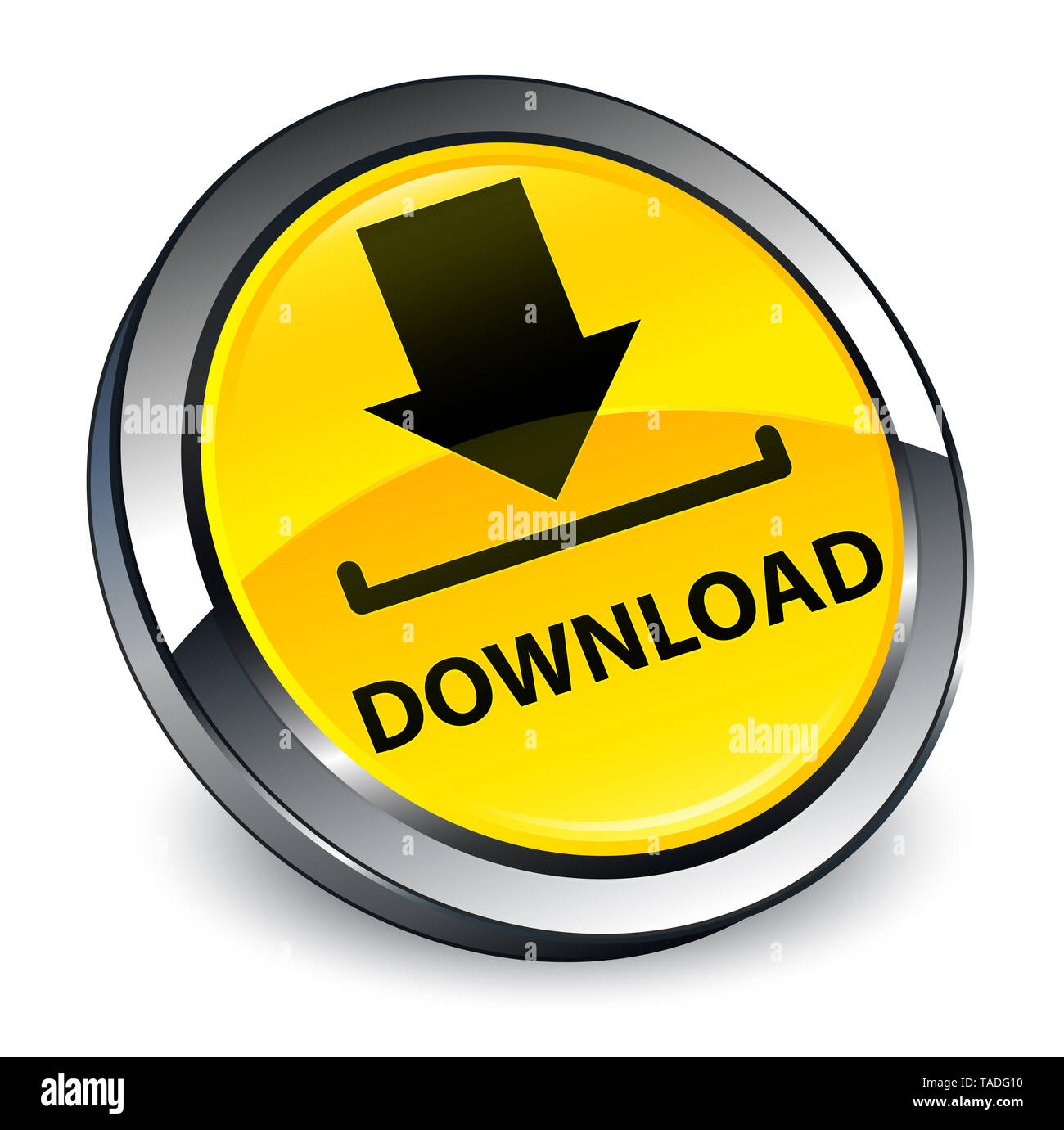 Download isolated on 3d yellow round button abstract illustration Stock ...