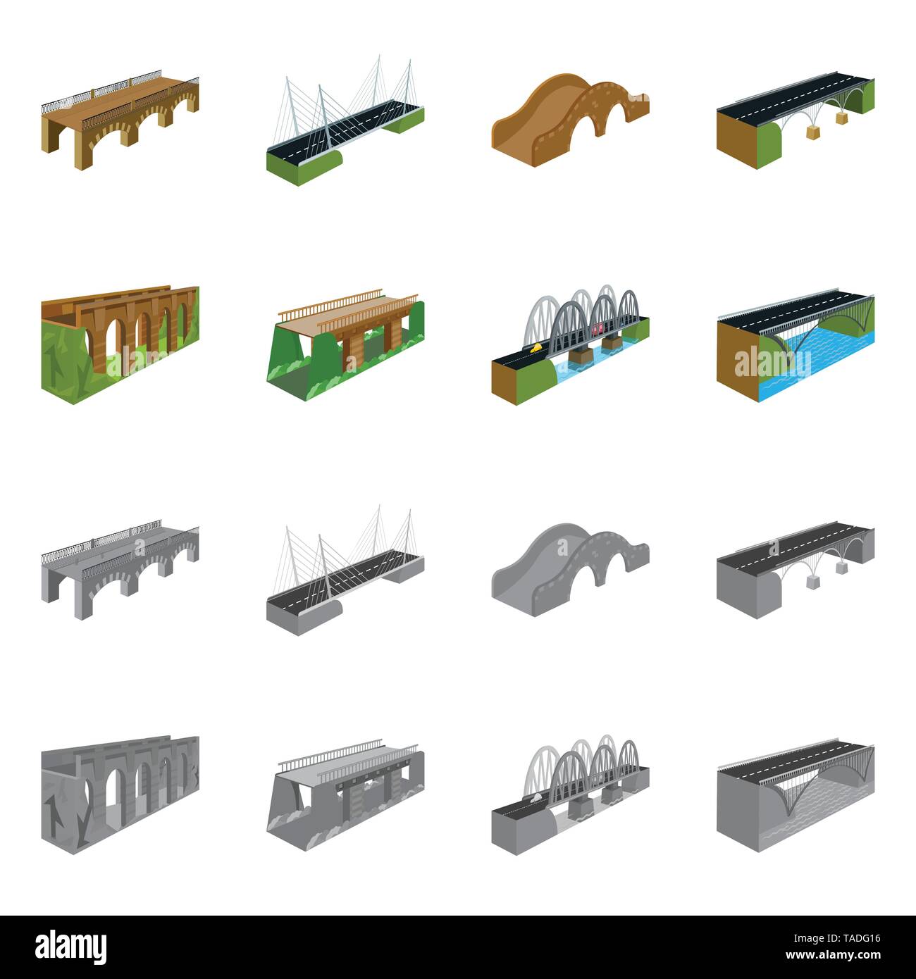 Vector illustration of connection and design sign. Set of connection ...