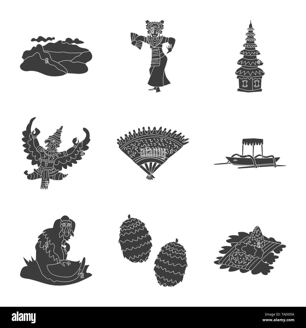 Vector design of and traditional icon. Collection of and bali stock ...