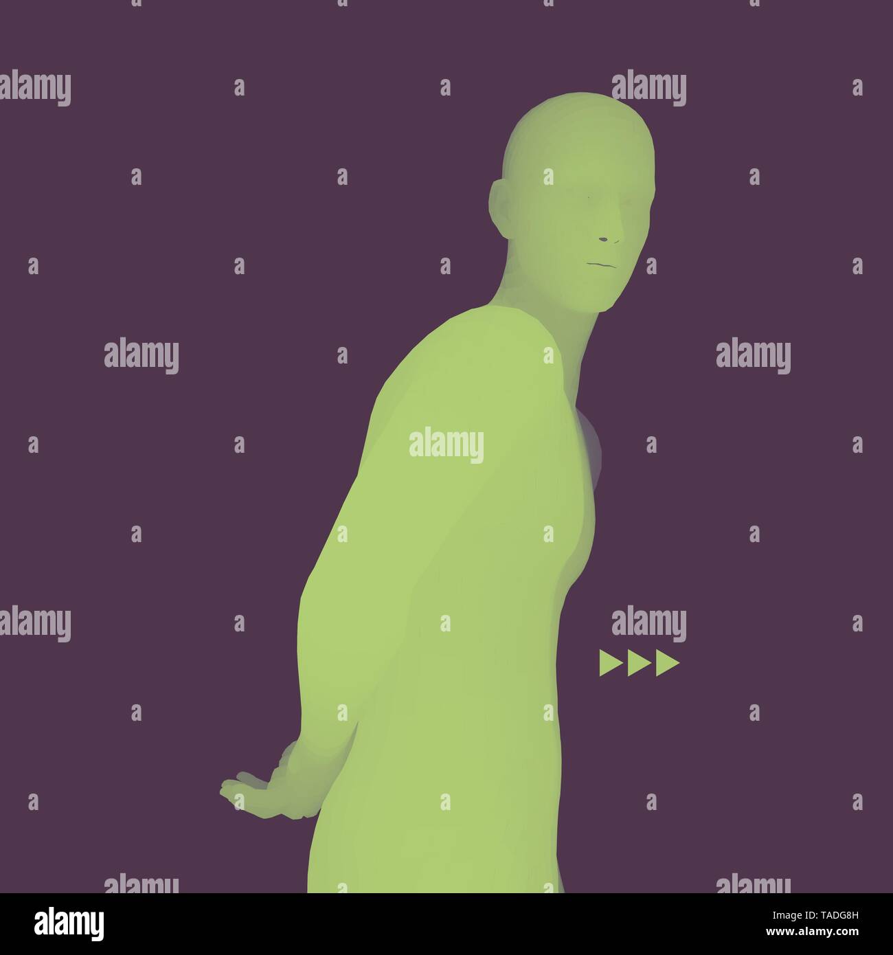 Man in a Thinker Pose. 3D Model of Man. Business, Science, Psychology ...