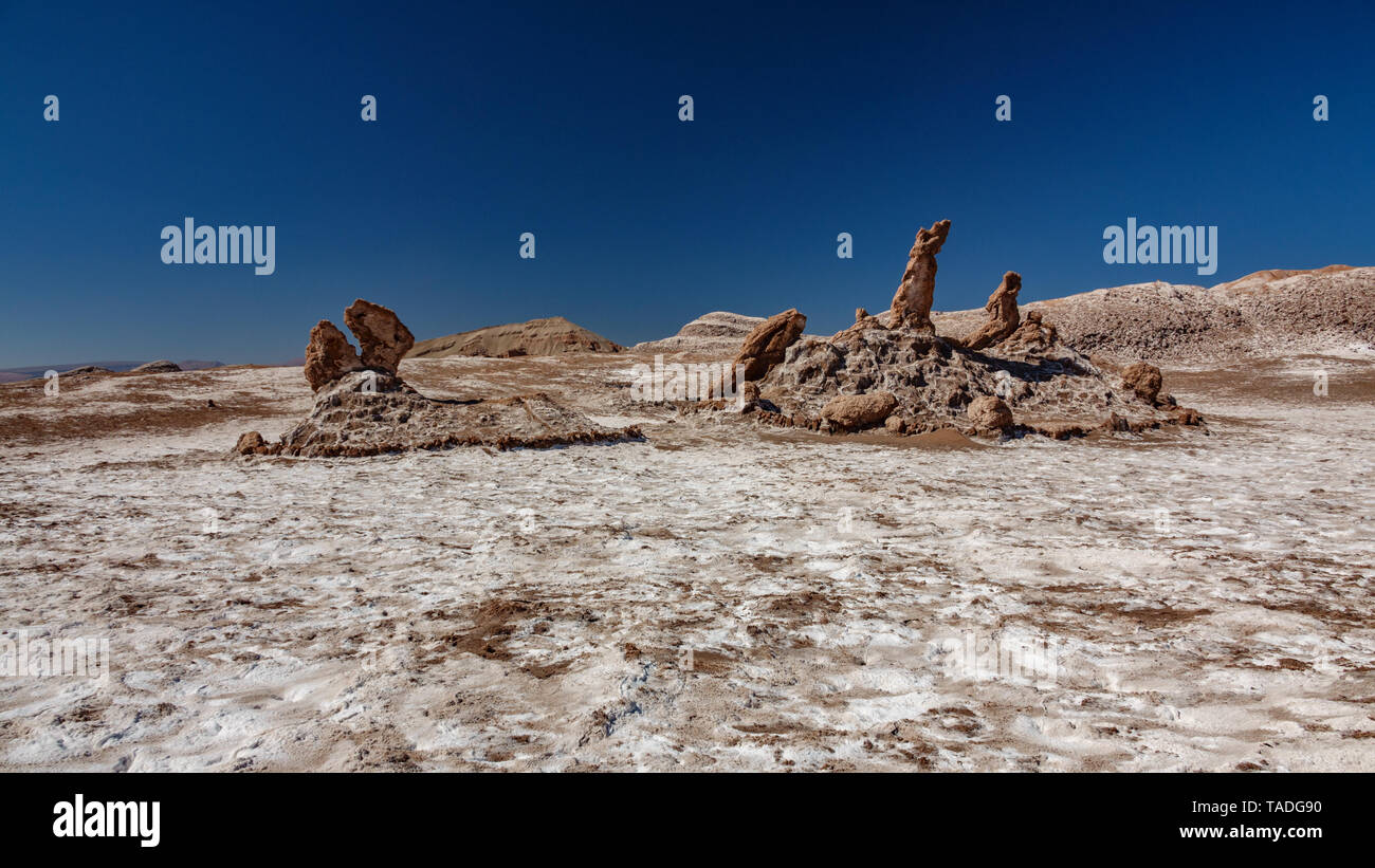 Las Tres Marias (Three Marys) formation in the Moon Valley Stock Photo ...