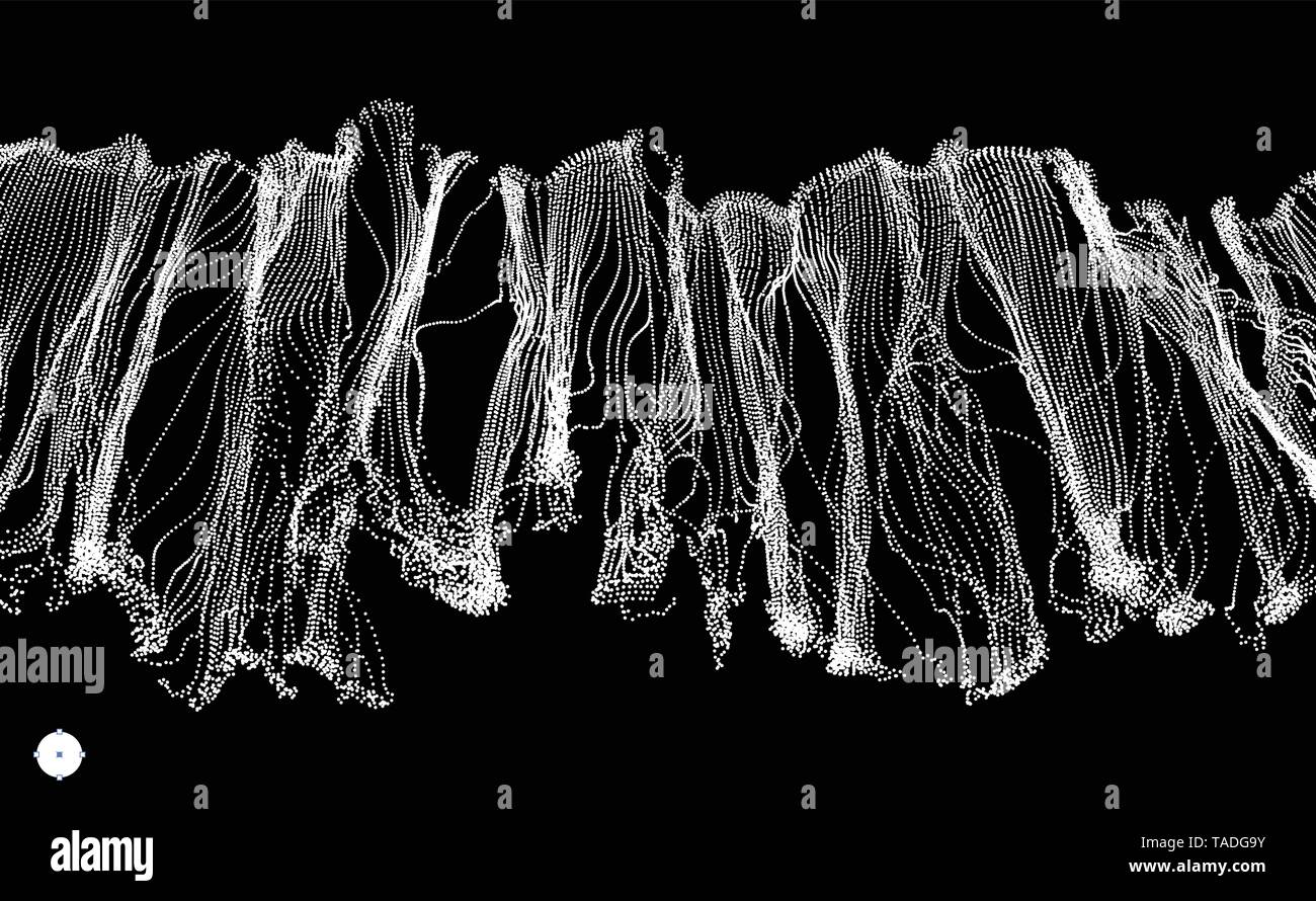 Array with Dynamic Particles. 3D Technology Style. Abstract Background ...