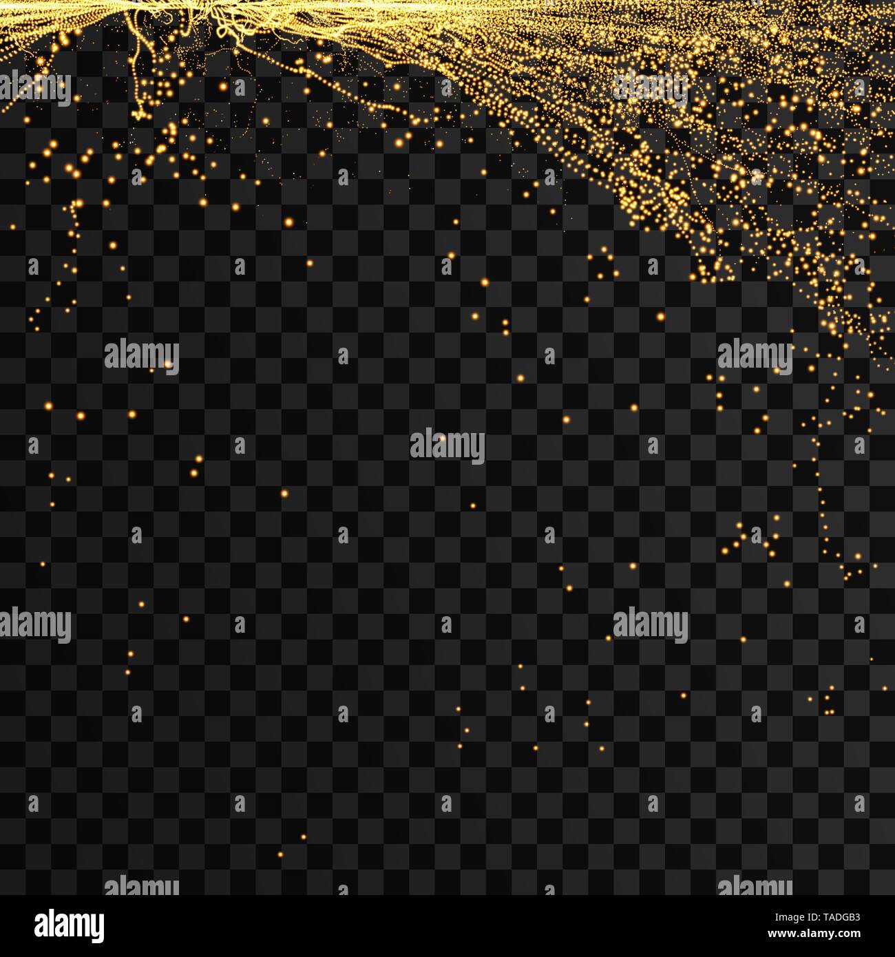 Array with dynamic particles. Wavy background. Composition with motion effect. Abstract vector ...