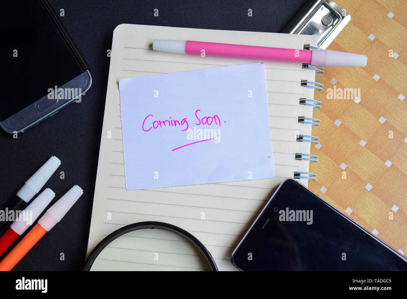 Table sign soon hi-res stock photography and images - Alamy