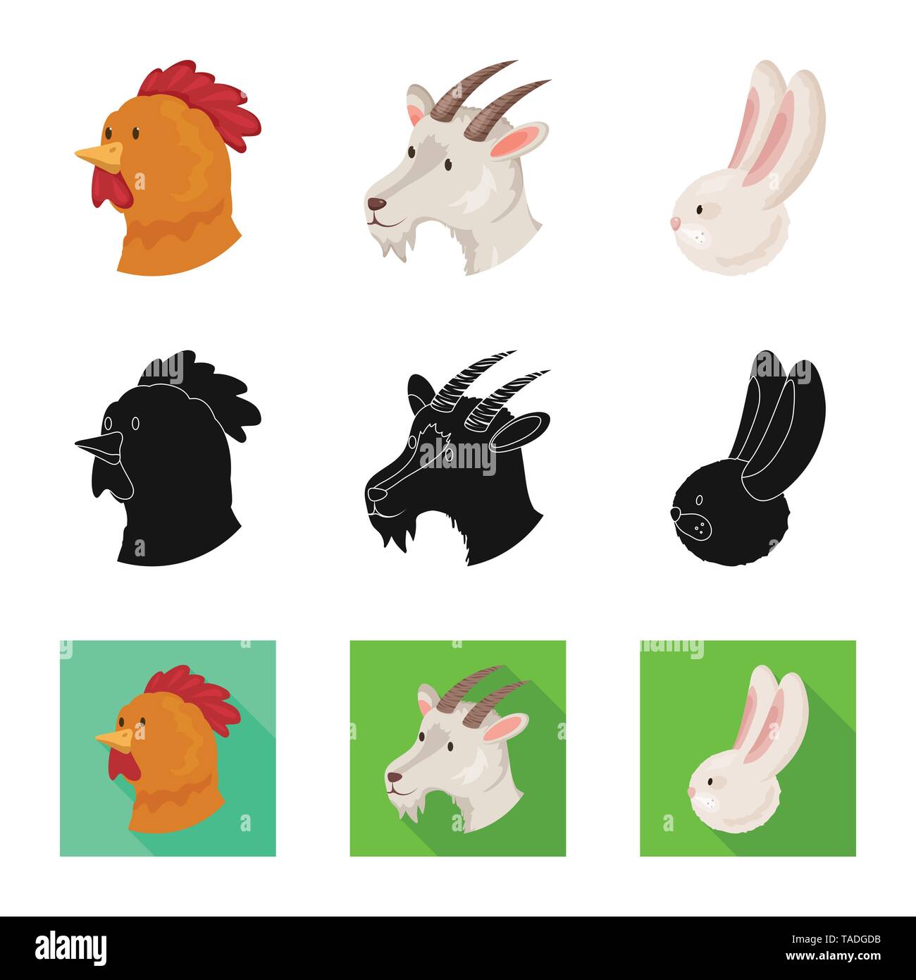 Vector illustration of agriculture and breeding symbol. Set of ...