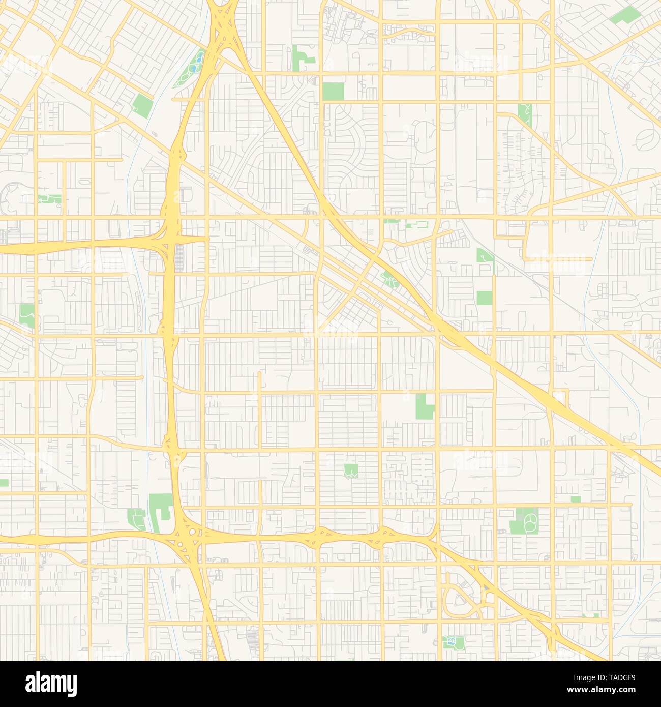 Empty vector map of Norwalk, California, USA, printable road map ...