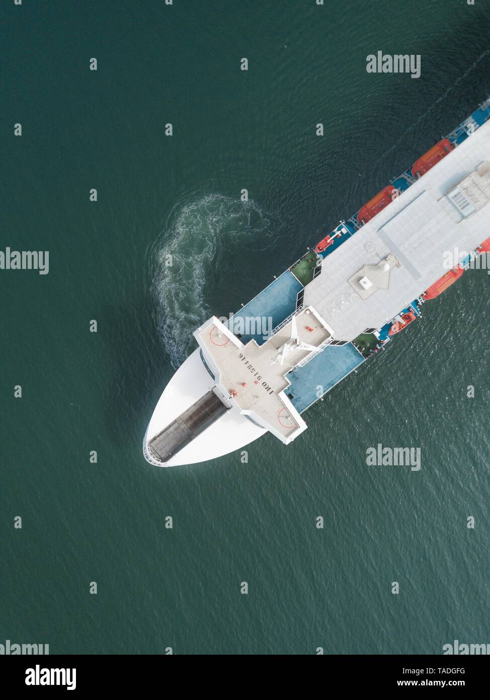 Aerial photograph of a ferry Stock Photo - Alamy