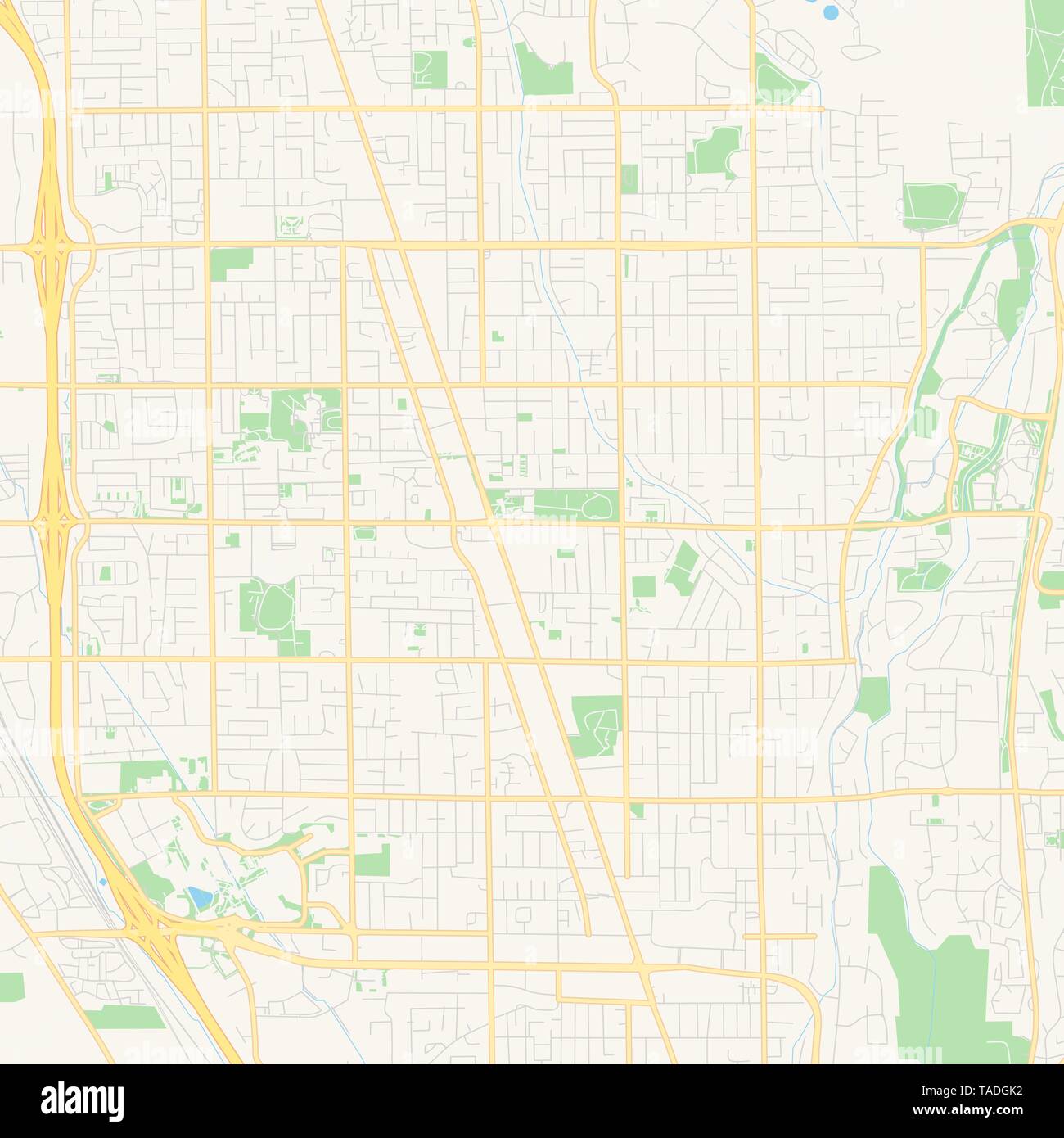 Empty vector map of Orem, Utah, USA, printable road map created in ...