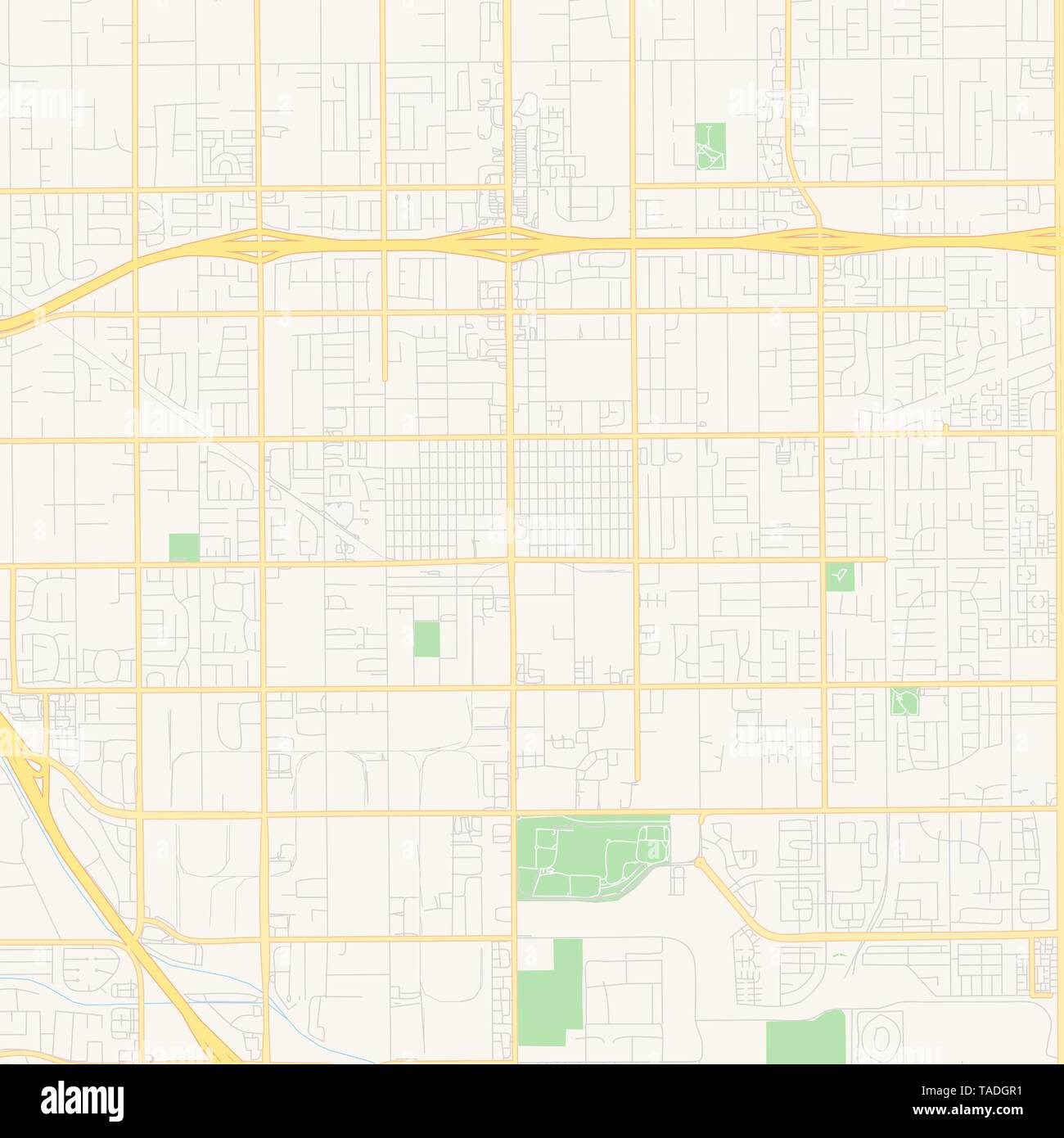 Empty vector map of Chino, California, USA, printable road map created ...