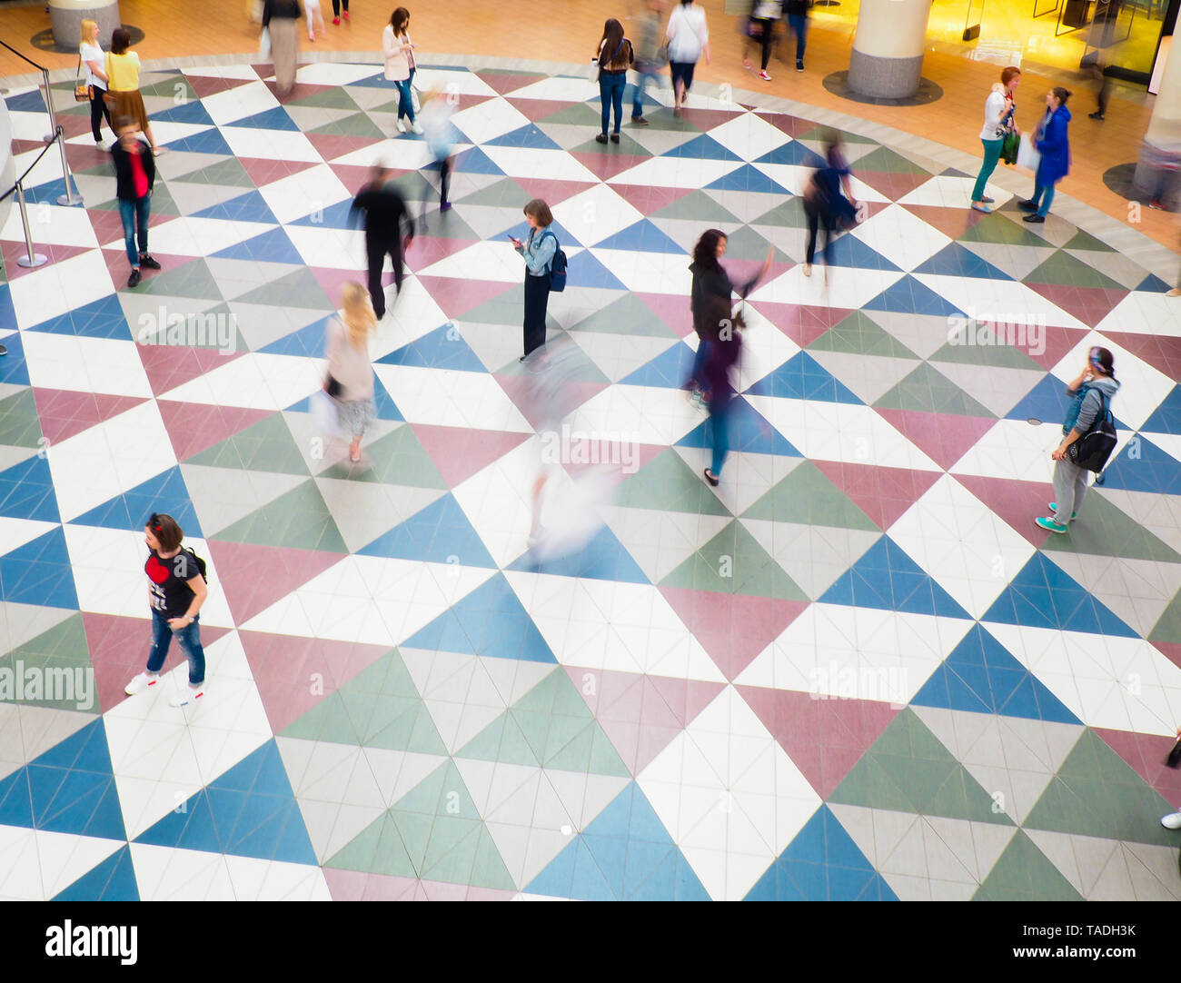 Aerial view of crowd. Long exposure. Motion blur Stock Photo - Alamy