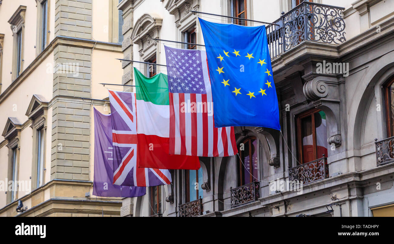 Five Flags in Florence Stock Photo - Alamy