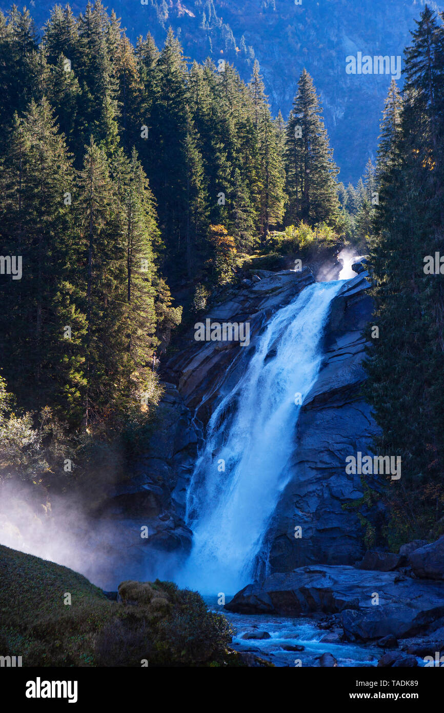 Austria, High Tauern National Park, Krimml waterfalls, Mid Falls Stock ...