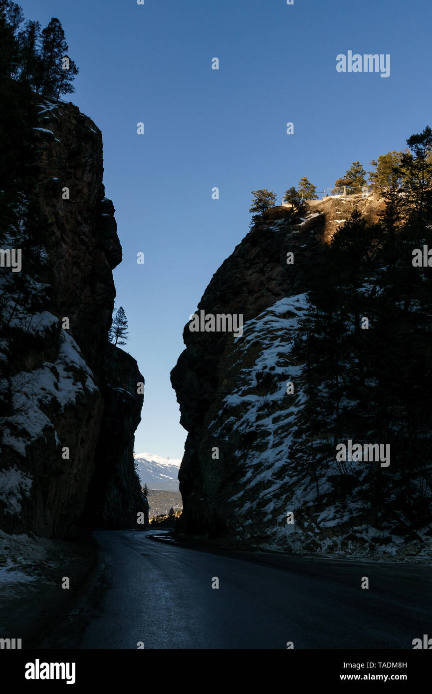 highway pass through the Rocky Mountains Sinclair Canyon near Radium ...