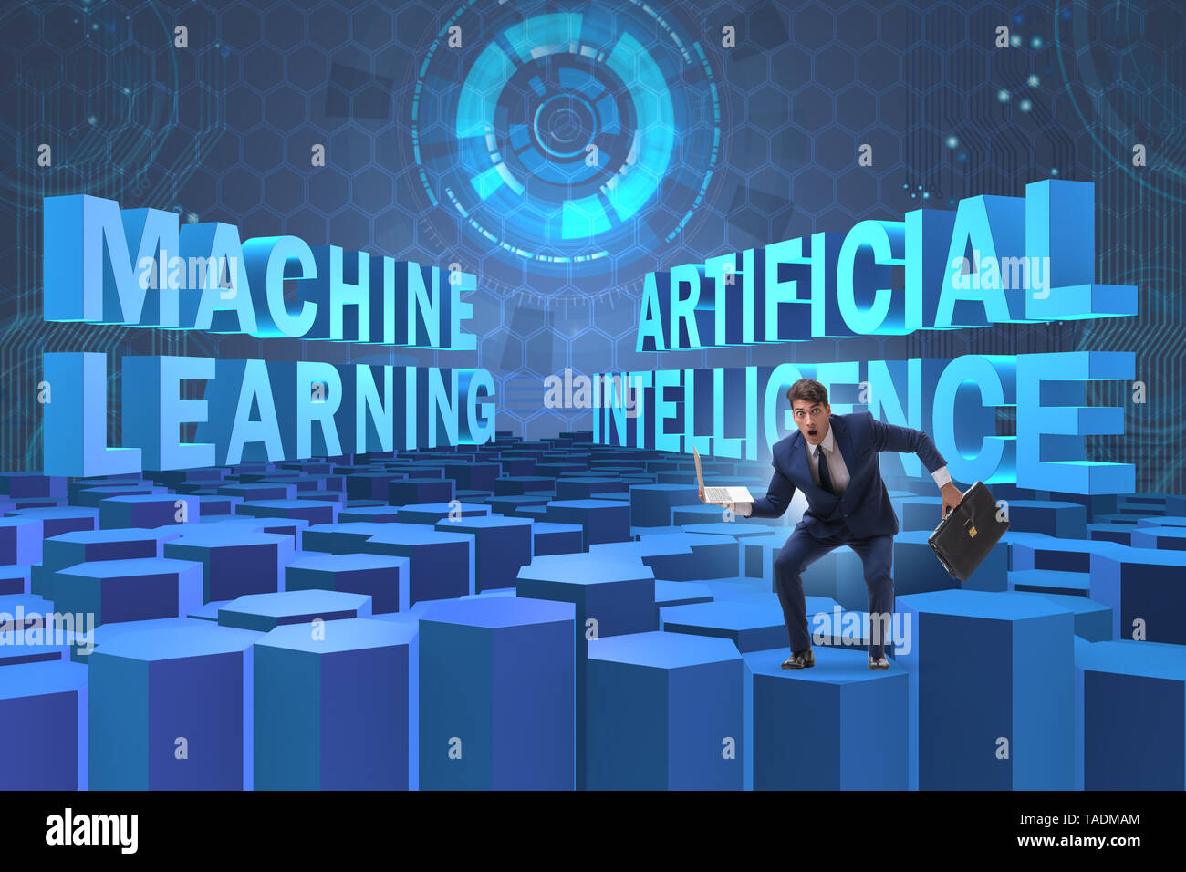 Machine learning concept with businessman Stock Photo - Alamy